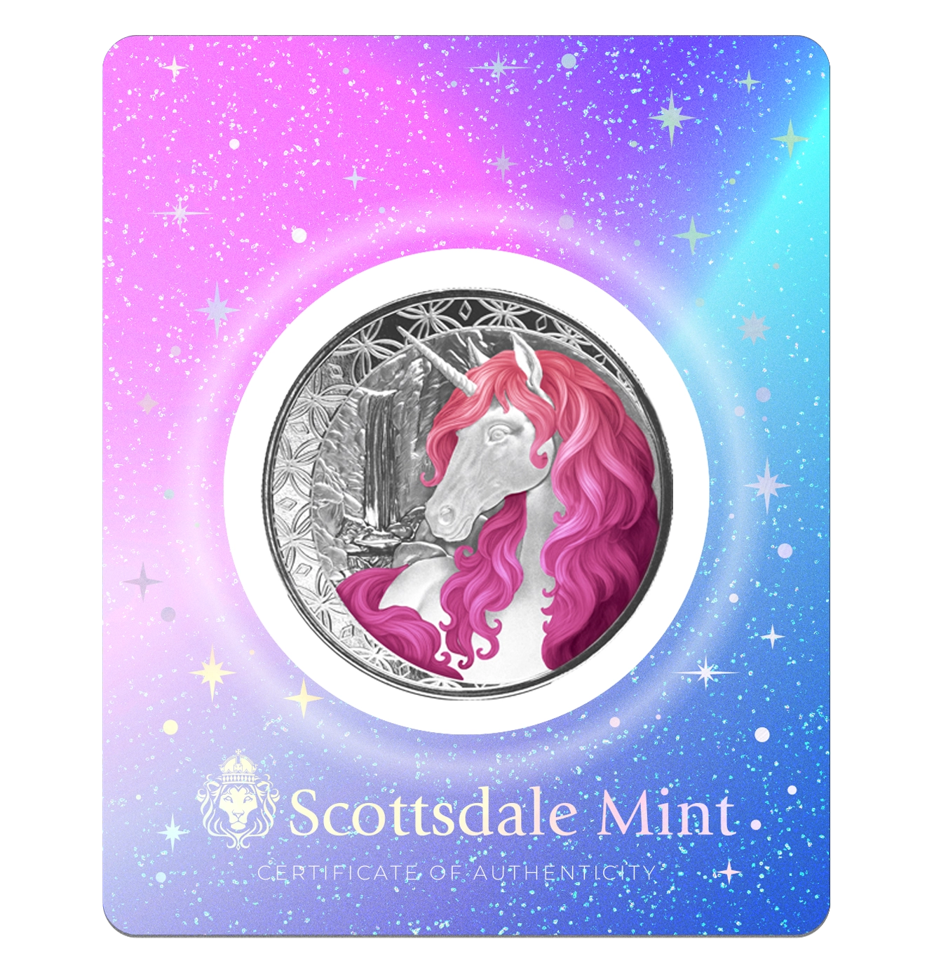 2025 Scottsdale Mint – Unicorn Series Roselle – 1oz Silver Colour Coin